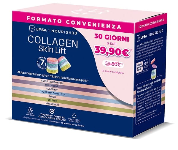 UPSA X NOURISHED COLLAGEN SKIN LIFT 30 GUMMIES BIPACCO | 1000Farmacie