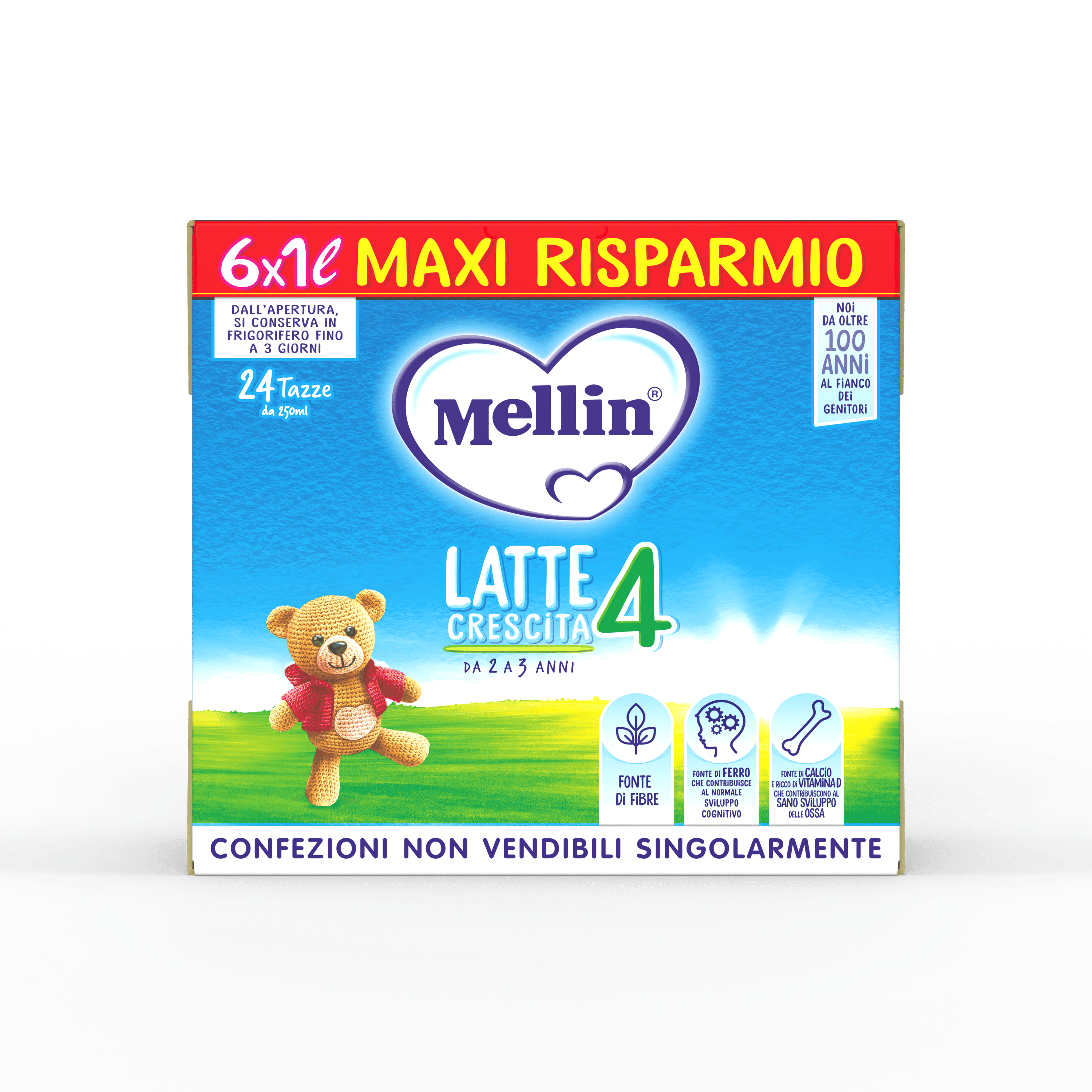 Mellin 4 Latte Crescita: La migliore nutrizione per bimbi +24M ...